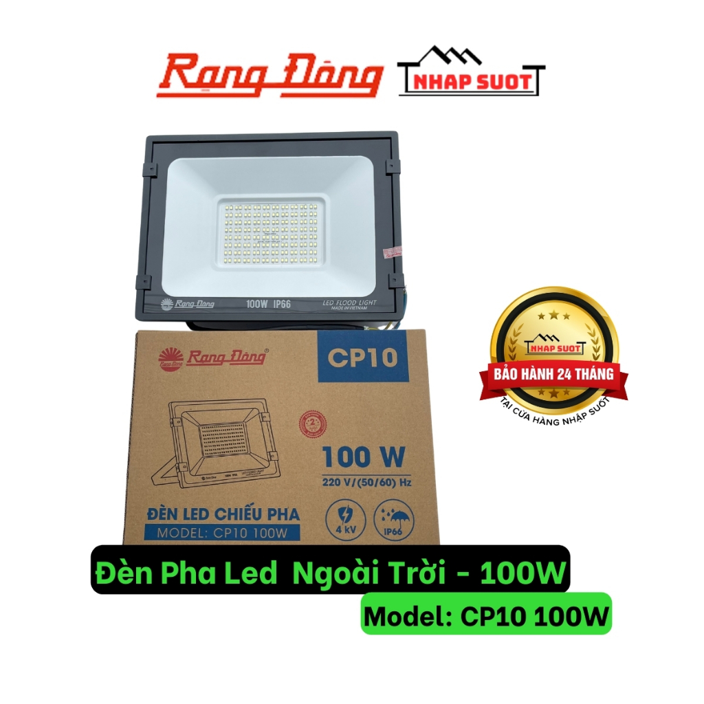 [Model CP10] đèn pha led 100w Rạng Đông thế hệ mới, thiết kế mỏng, đế tản nhôm đúc nguyên khối ...