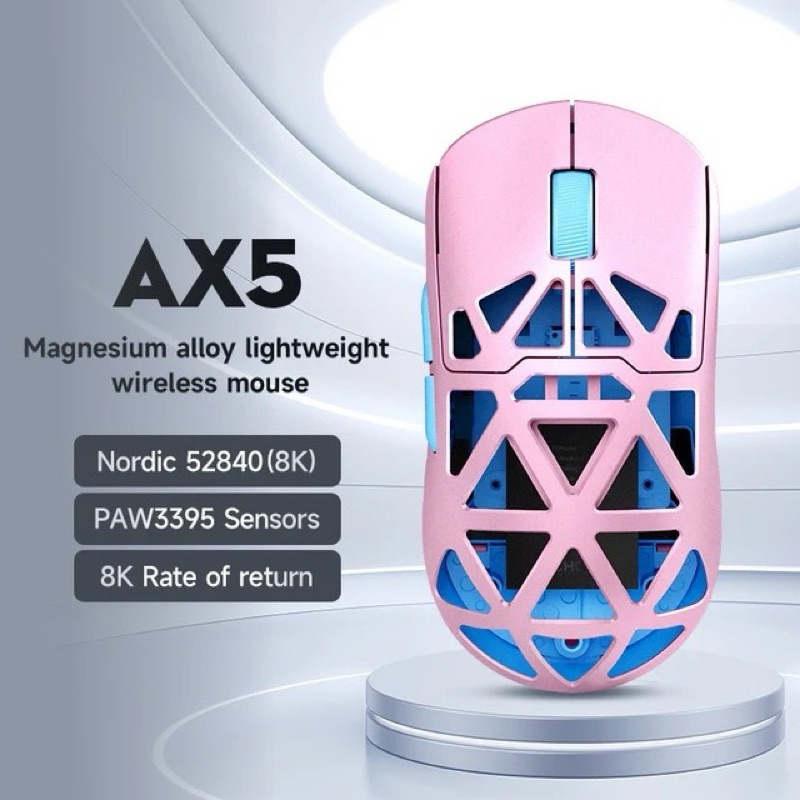 Chuột không dây gaming MCHOSE AX5 Magnesium siêu nhẹ | PAW 3395 | 8Khz | 3 mode | AX5 Pro | Pro ...