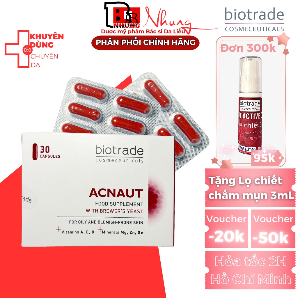 Viên uống giảm mụn Biotrade Acnaut Food Supplement dành cho da mụn ...