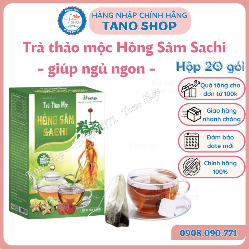 [Hộp 20 gói] Trà thảo mộc Hồng Sâm Sachi MRIK giúp ngủ ngon | Shopee ...