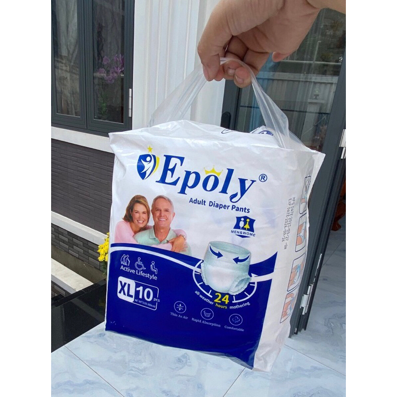 (Freeship)Bỉm quần người già Epoly Hàng chính hãng Size M100/L100/XL100(35-75kg) | Shopee Việt Nam