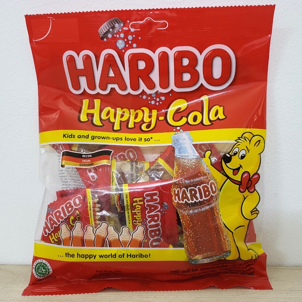 HARIBO (gói ĐỎ 200g) KẸO DẺO HƯƠNG COLA TỰ NHIÊN Happy Cola Jelly Candy ...