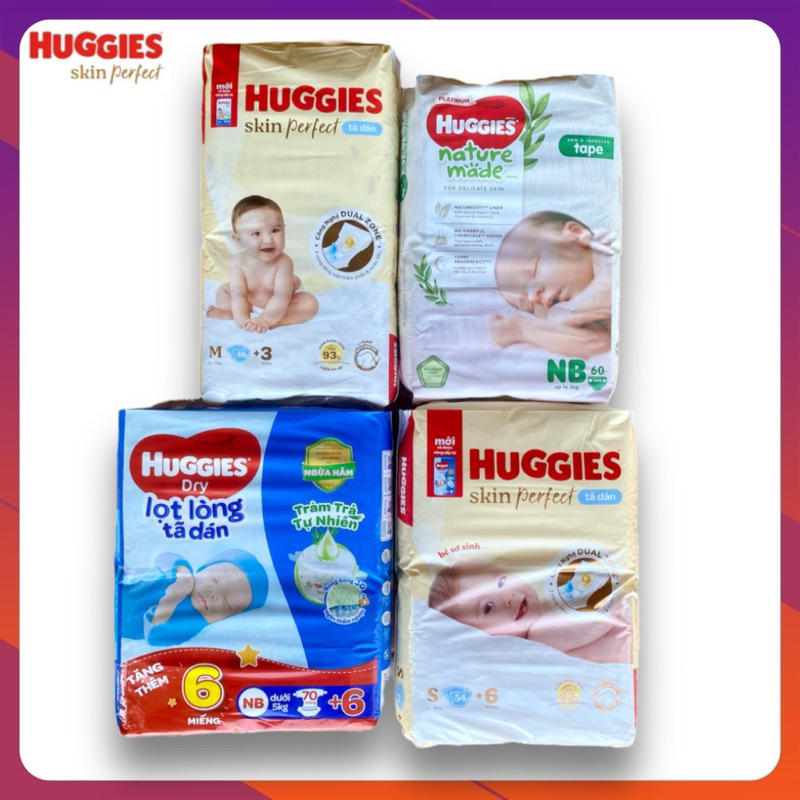 Tã Dán Sơ Sinh Huggies NB70+6 S54 M46+3 Huggies dry - huggies skin care ...