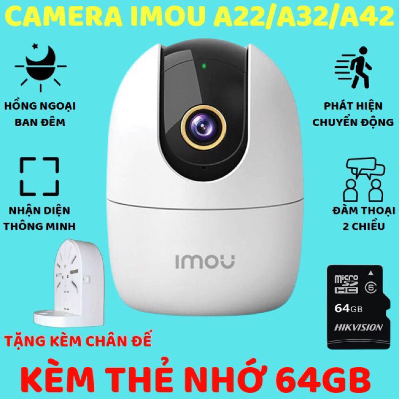 Camera IMOU wifi Ranger A32-2.0Megapixel, xoay 360 độ, đàm thoại 2 ...
