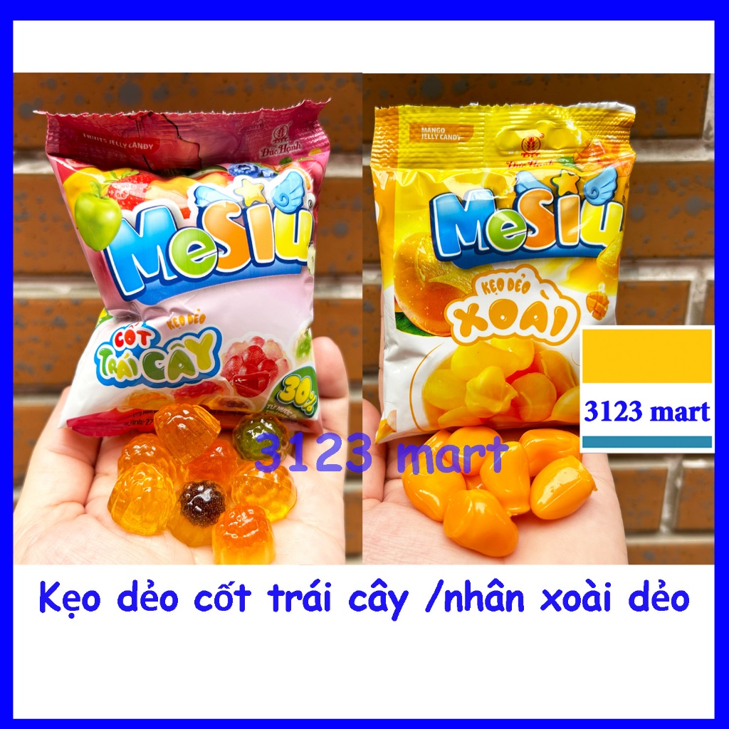 (hsd 06/2025) Lẻ 1 gói kẹo dẻo MESIU Đức Hạnh nhân siro trái cây/ nhân ...