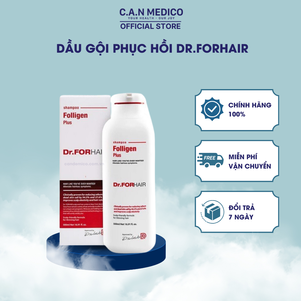 Dầu gội hỗ trợ mọc tóc giảm rụng tóc sạch gàu Dr.FORHAIR Folligen Plus ...