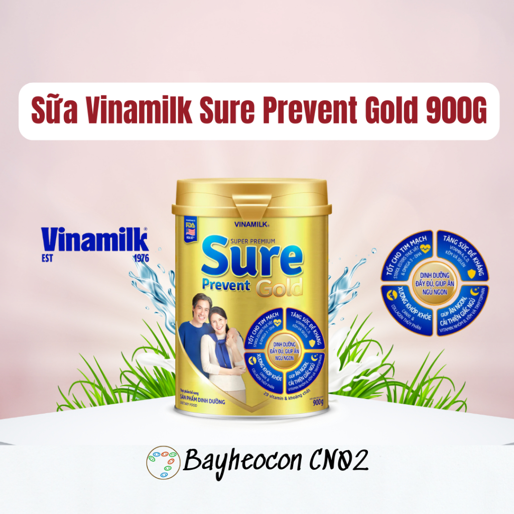 Sữa bột Vinamilk Sure Prevent Gold 900gr Hộp thiếc | Shopee Việt Nam