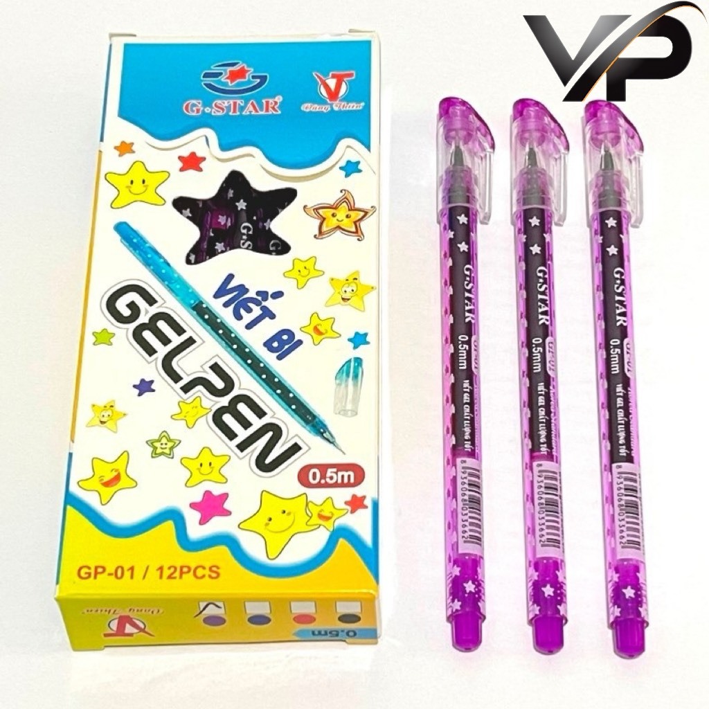 Hộp 12 cây bút viết gel nước NGÔI SAO Gstar GP-01/GP01 ngòi 0.5mm | Shopee Việt Nam