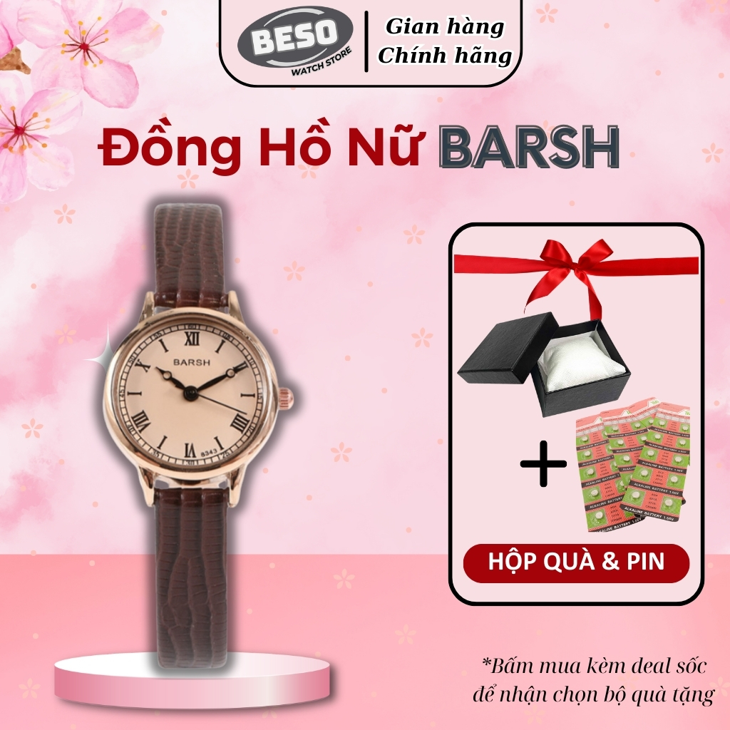 Đồng Hồ Nữ Thời Trang Mặt Nhỏ BARSH Beso Watch Phong Cách Vintage Dây ...