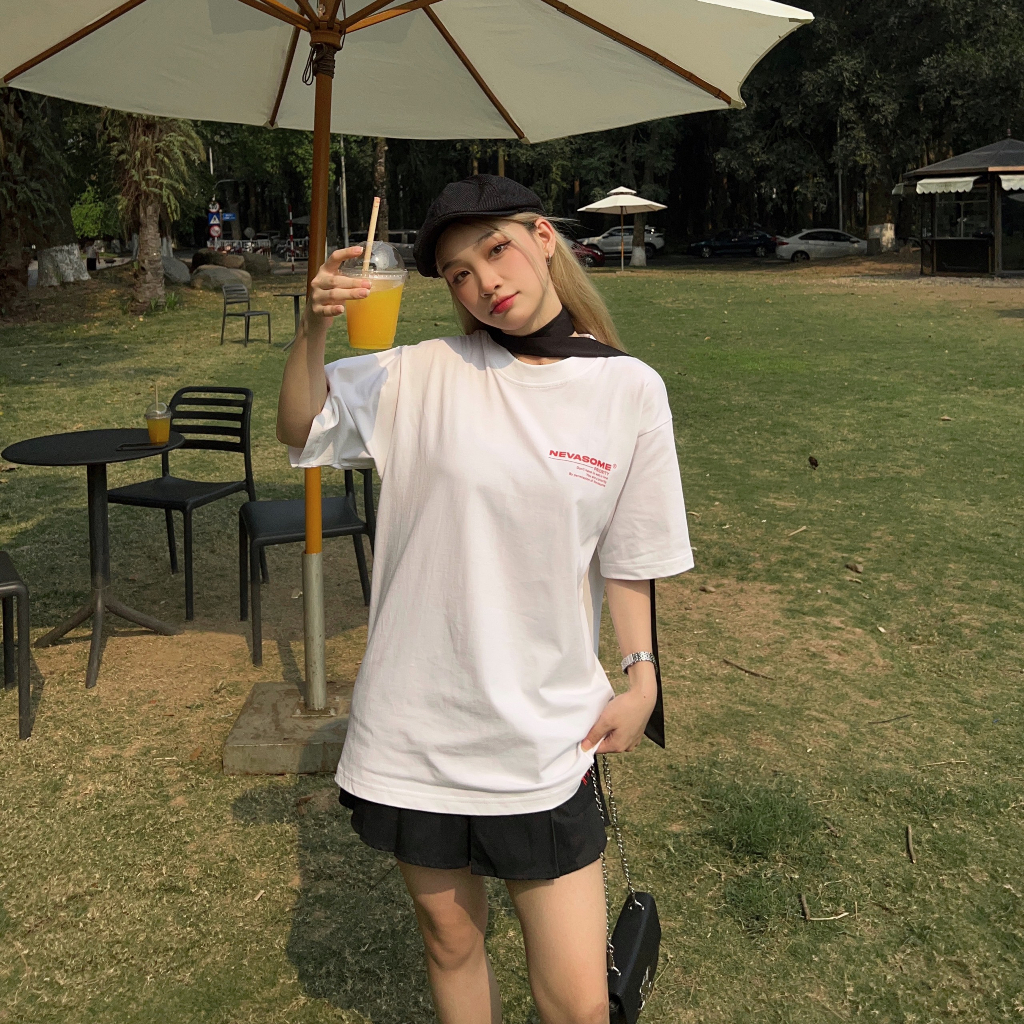Áo Thun Oversize Basic From Rộng Brand NEVASOME Priority Trắng Cotton ...