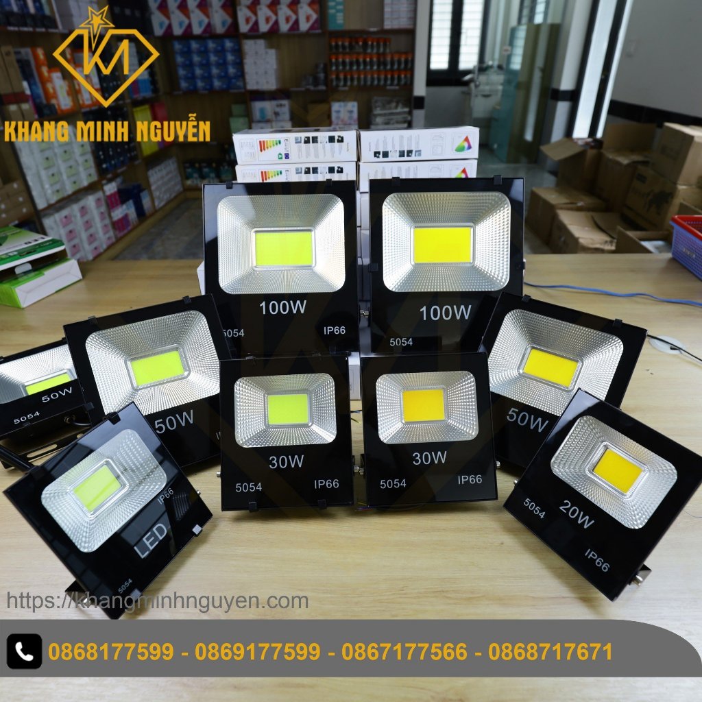 Đèn pha LED chống nước IP66 dùng chip COB 5054 siêu sáng, 20W|30W|50W ...