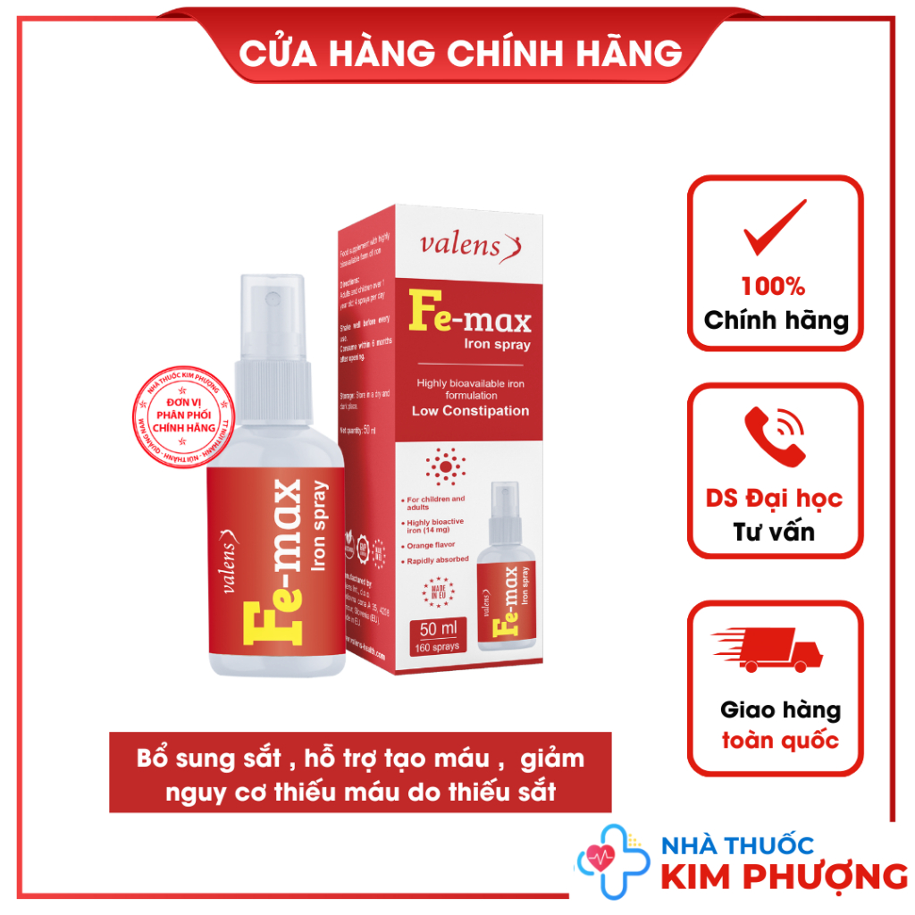 Sắt xịt Fe-Max ( femax ) Iron Spray phòng ngừa thiếu máu do thiếu sắt ...