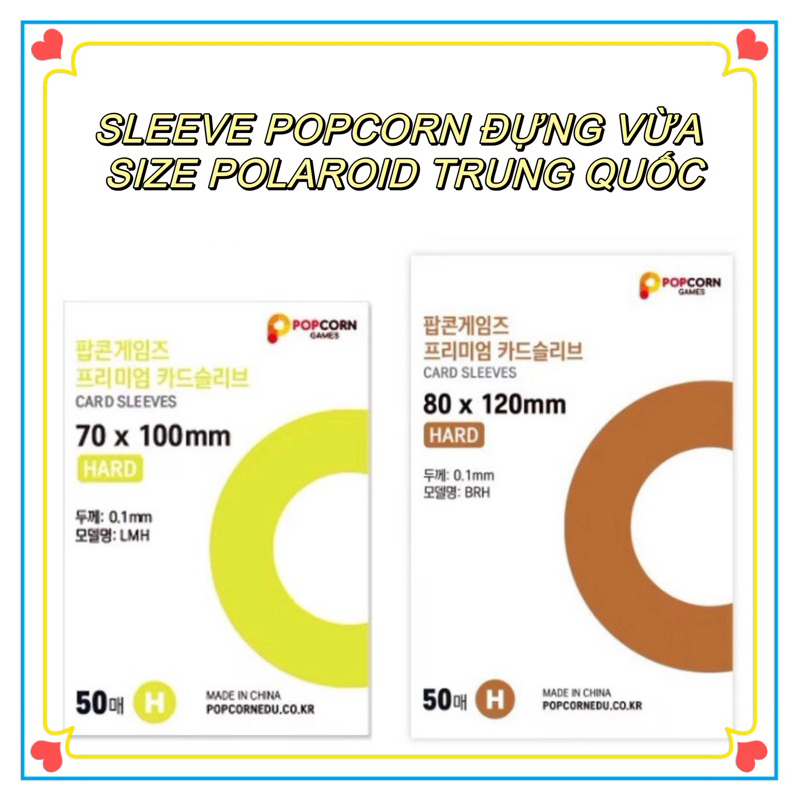 (Chỉ bán kèm card và pola - không bán lẻ) Sleeve Popcorn đựng vừa pola artist Trung size 70x100 ...