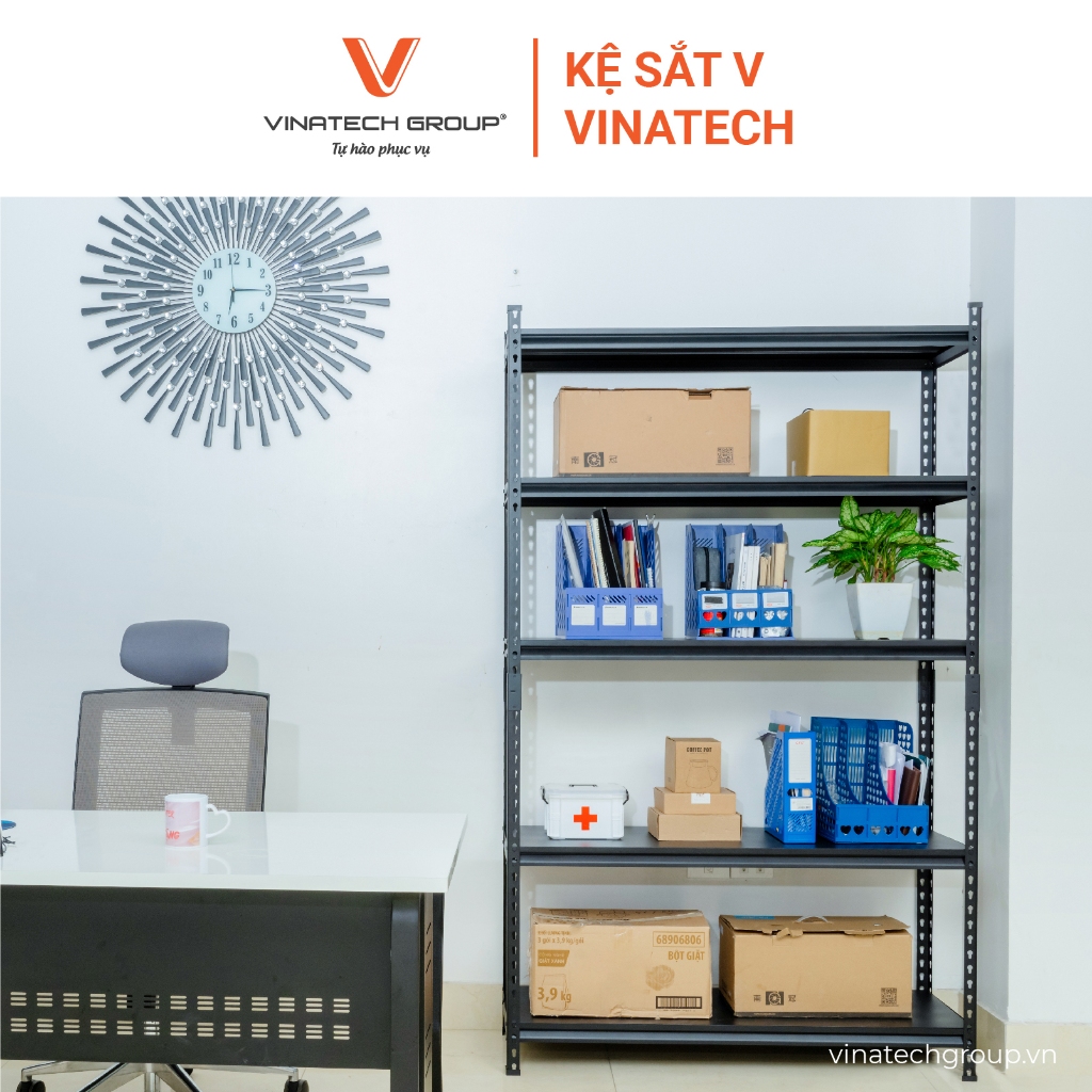 Kệ V Thông Minh VINATECH - Kệ Sắt V Lỗ 5 Tầng Để Tài Liệu, Lắp Ráp Đa ...