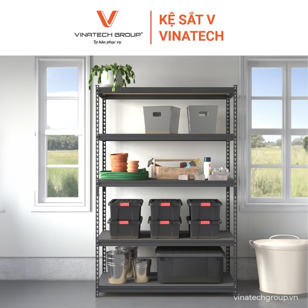 Kệ Sắt V VINATECH - Kệ Sắt V Lỗ 5 Tầng Để Đồ Gia Đình, Lắp Ráp Đa Năng ...