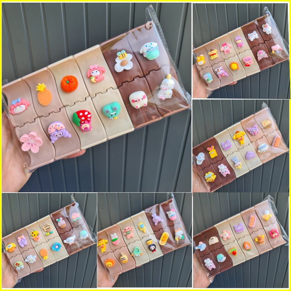 Set lẻ kẹp tóc kẹp càng cua gấp tóc 5 RĂNG nhựa nhám đính icon xinh xắn ...