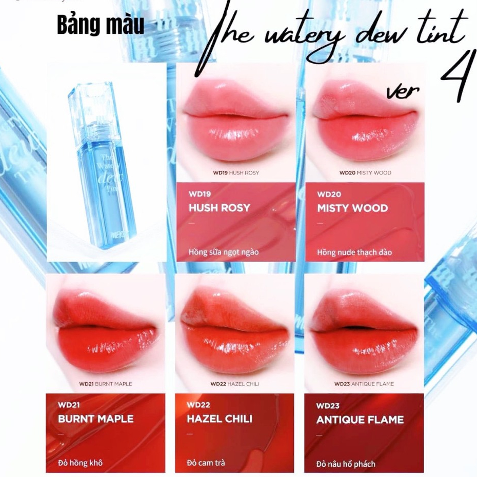 [NEW][Ver 4] Son Tint Bóng Merzy The Watery Dew Tint 4g | Shopee Việt Nam