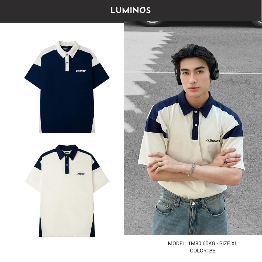 Áo Polo Oversize Lumi Navier - Áo Polo Vải Thun Cotton 100% Dáng Rộng ...