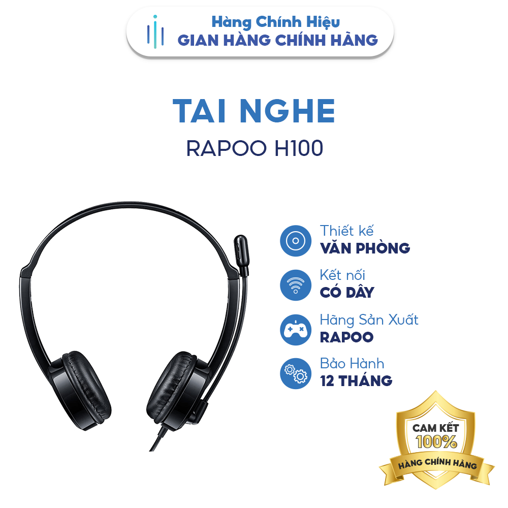 Tai nghe có Mic Rapoo H100 Wired | Shopee Việt Nam