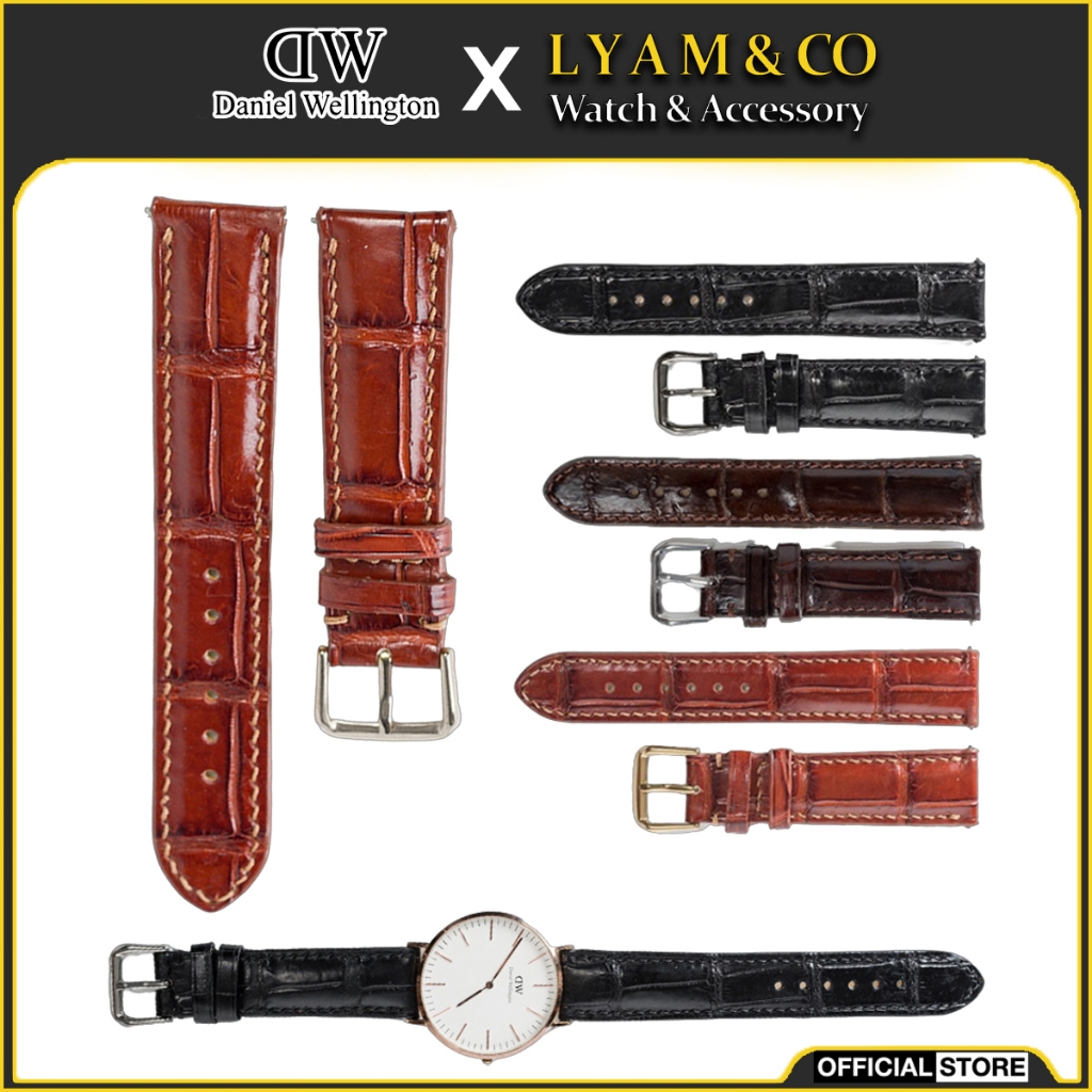 Dây da đồng hồ da Bò da Cá Sấu Daniel Wellington DW 16mm 18mm 20mm 22mm 24mm X01-X02-X03 LYAM ...