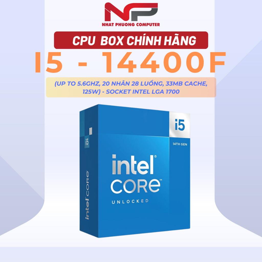 CPU Intel Core i5 14400F | 4.7GHz Socket 1700, 10 nhân, 16 luồng, 20MB - New Box Chính hãng ...