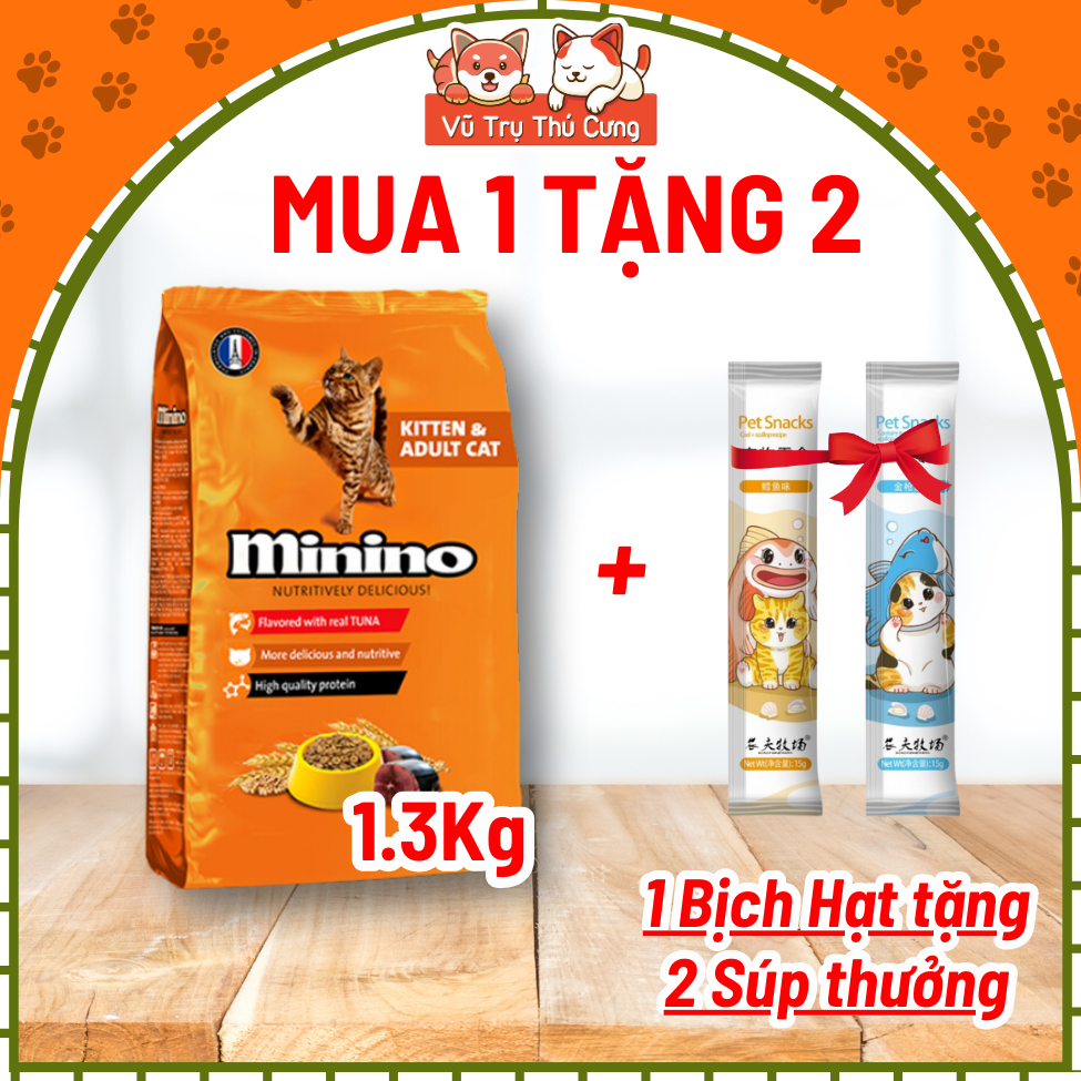 Thức Ăn Hạt Minino Tuna Cho Mèo Mọi Độ Tuổi 1,3Kg | Shopee Việt Nam