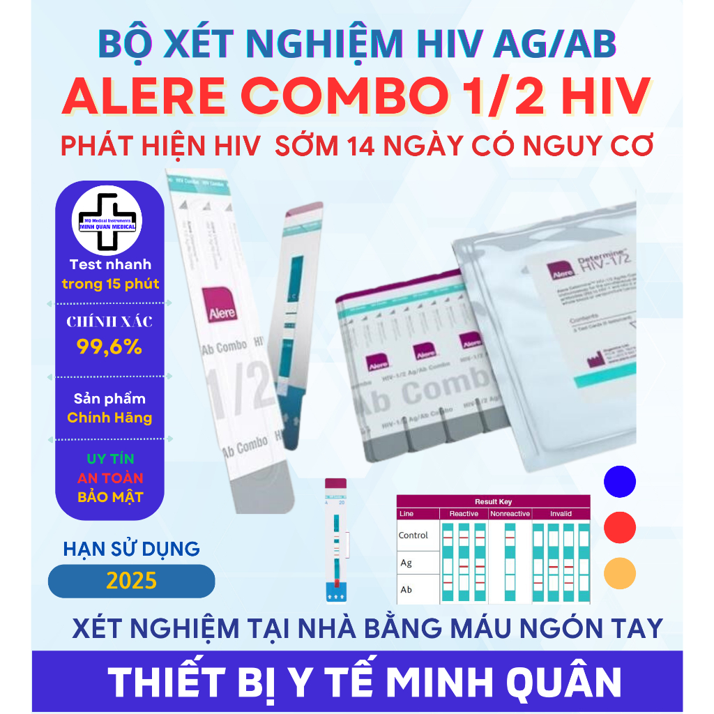 [ Hỏa Tốc ] Bộ test xét nghiệm HIV Combo Alere 1/2 HIV ( phát hiện sớm ...
