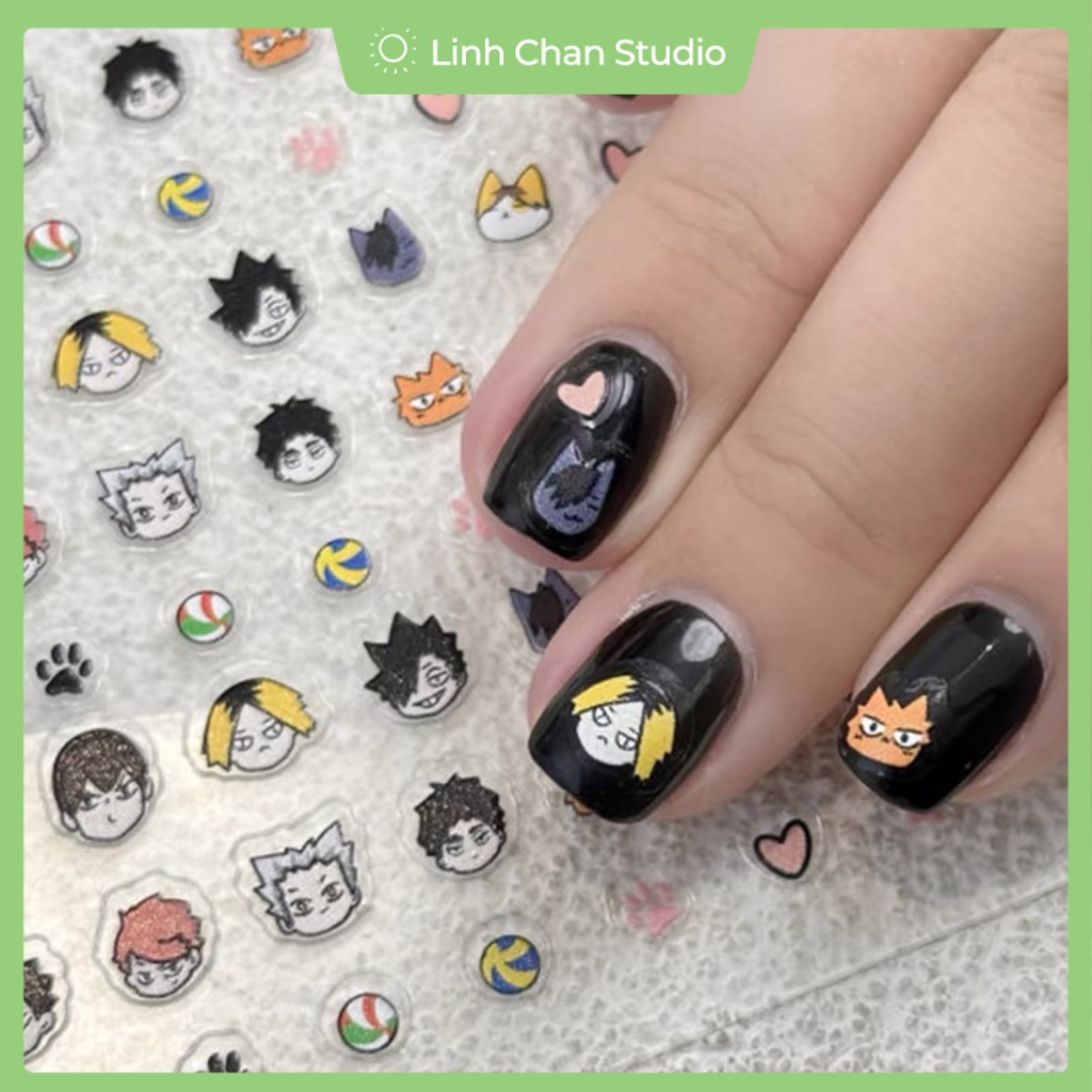 Stickers Haikyuu mini dán móng tay, trang trí, diy dễ thương | Shopee ...