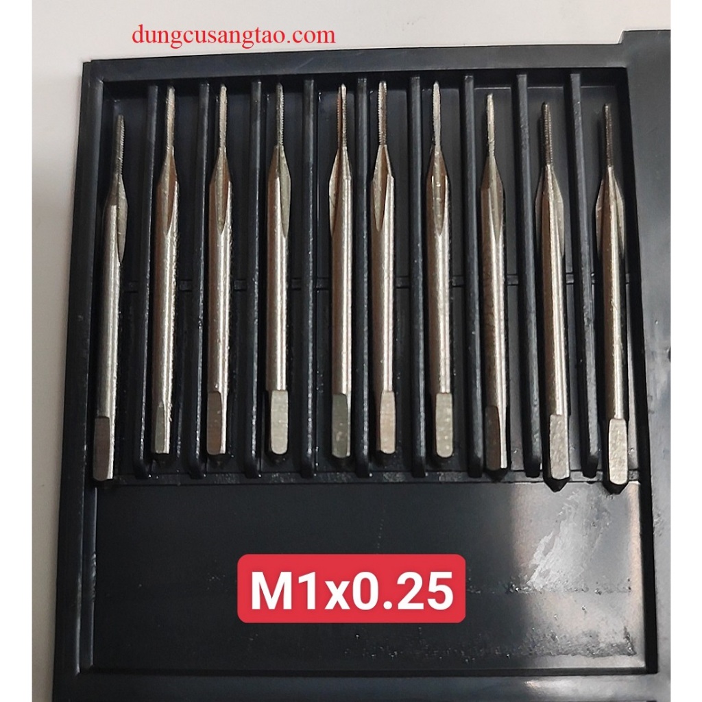 Mũi taro ren trong M1 M1.2 M1.4 M1.5 M1.6 M1.7 M1.8 M2 M2.5 M3 M4 M5 bằng thép HSS 6542 (H2) - 1 ...