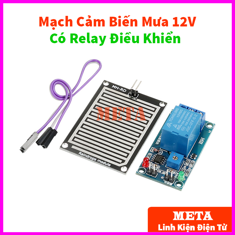 Module cảm biến mưa 12V, có relay điều khiển giọt nước tự động | Shopee ...