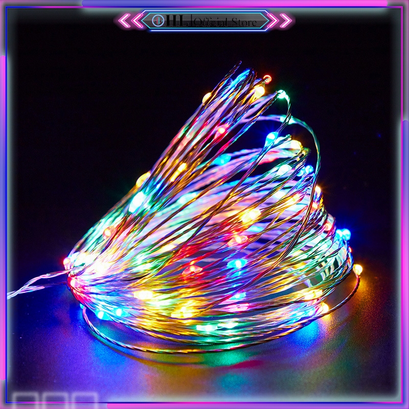 Đèn led trang trí fairylight đom đóm – nhiều màu sắc – decor trang trí – Dùng pin AA (không có ...