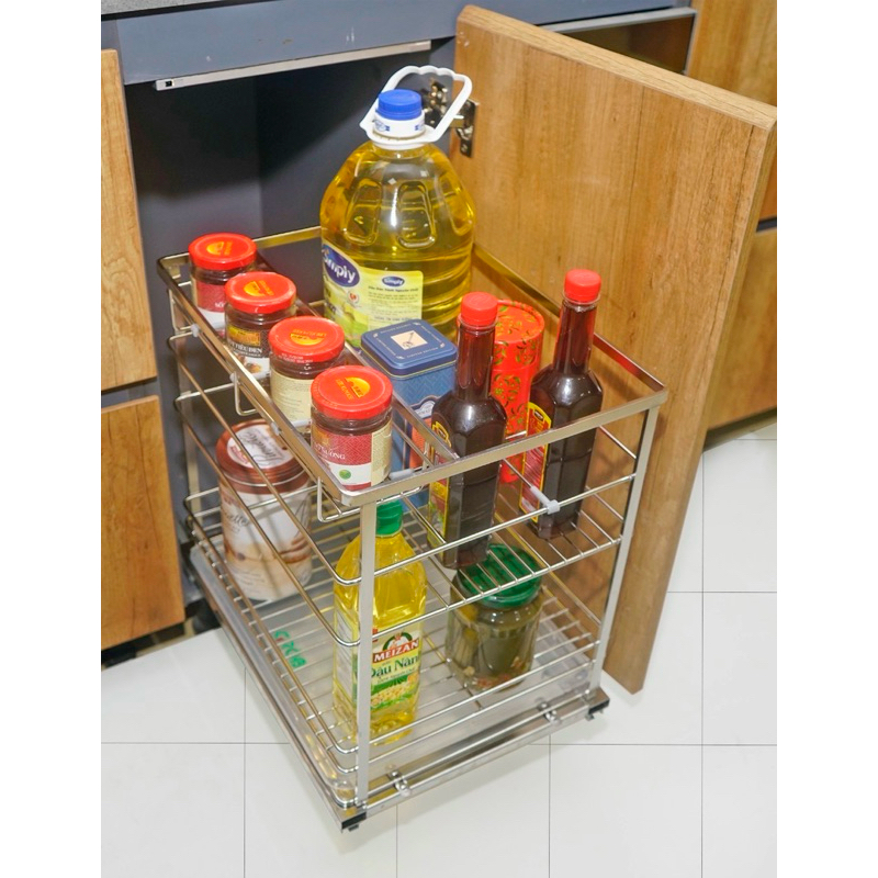 Kệ đựng gia vị lắp tủ bếp inox 304 nan dẹt MIX OVAL cao cấp nhập khẩu ...