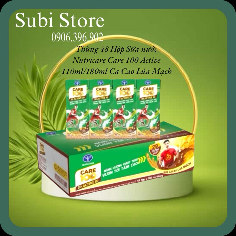 Thùng 48 Hộp Sữa nước Nutricare Care 100 Active 110ml Ca Cao Lúa Mạch ...