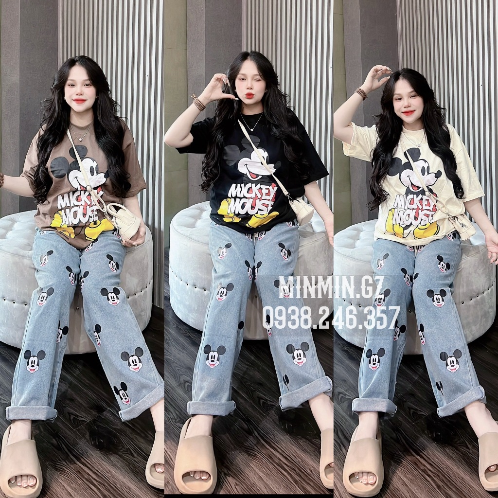 Set Bộ JEAN MICKEY mẫu mới hàng Quảng châu cao cấp chuẩn Tag Mác Loại 1 ...