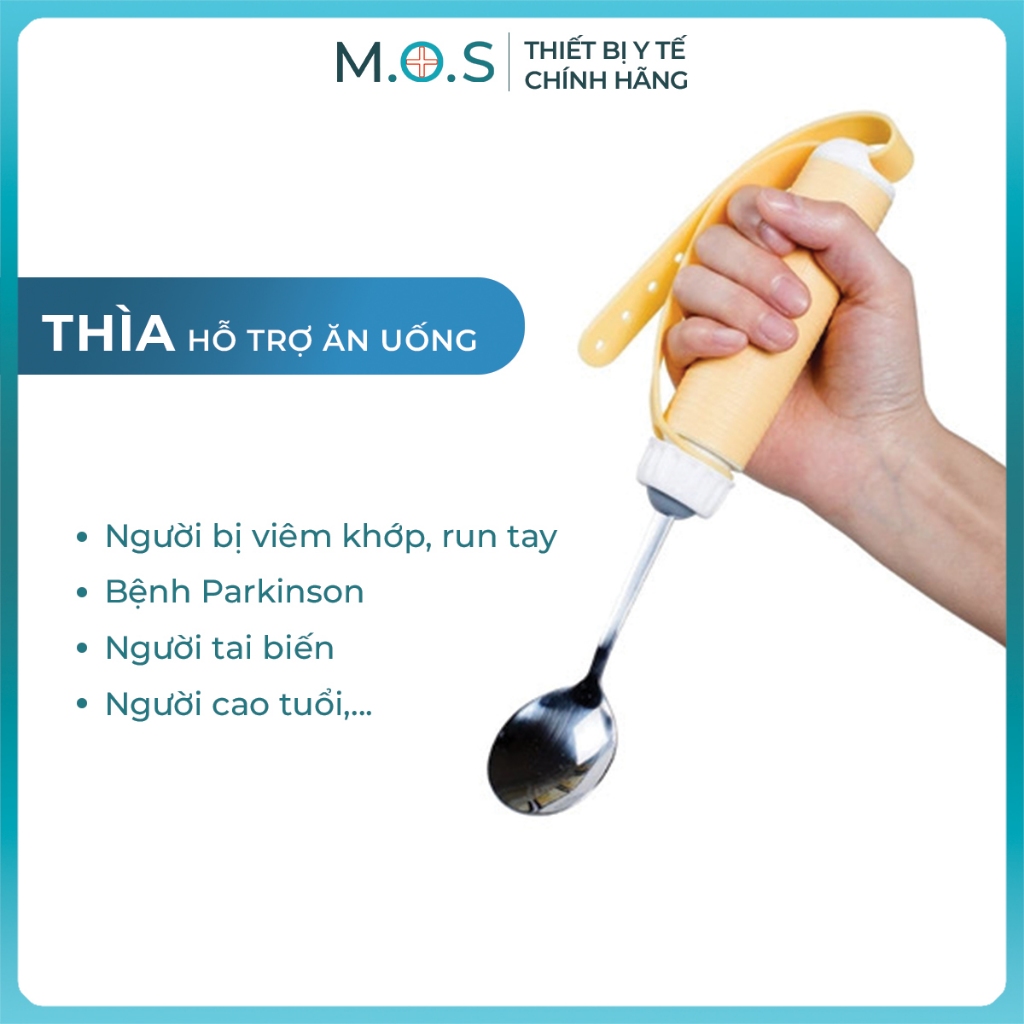 Thìa hỗ trợ ăn uống dành cho người già, bị run tay, viêm khớp, bệnh ...