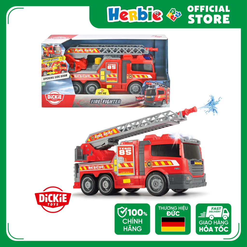 Dickies Toys DICKIE TOYS FIRE Brigade Sos Engine Ladder Truck Flashing ...