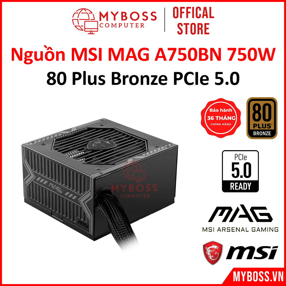 [HÀNG CHÍNH HÃNG] Nguồn Máy Tính MSI MAG A750BN PCIE 5.0 - 750W/ 80 ...