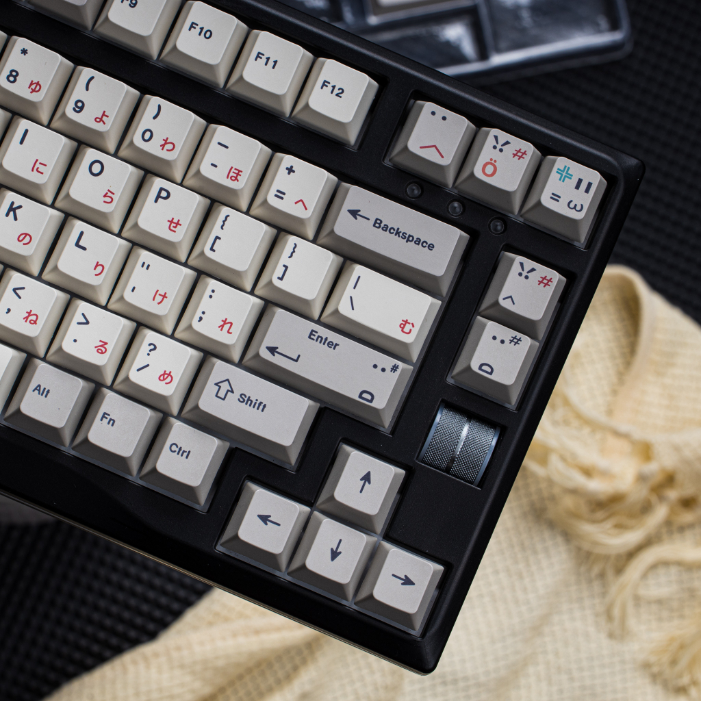 Keycap Retro Japan Red nhựa thick PBT 145 nút in nhiệt Dyesub