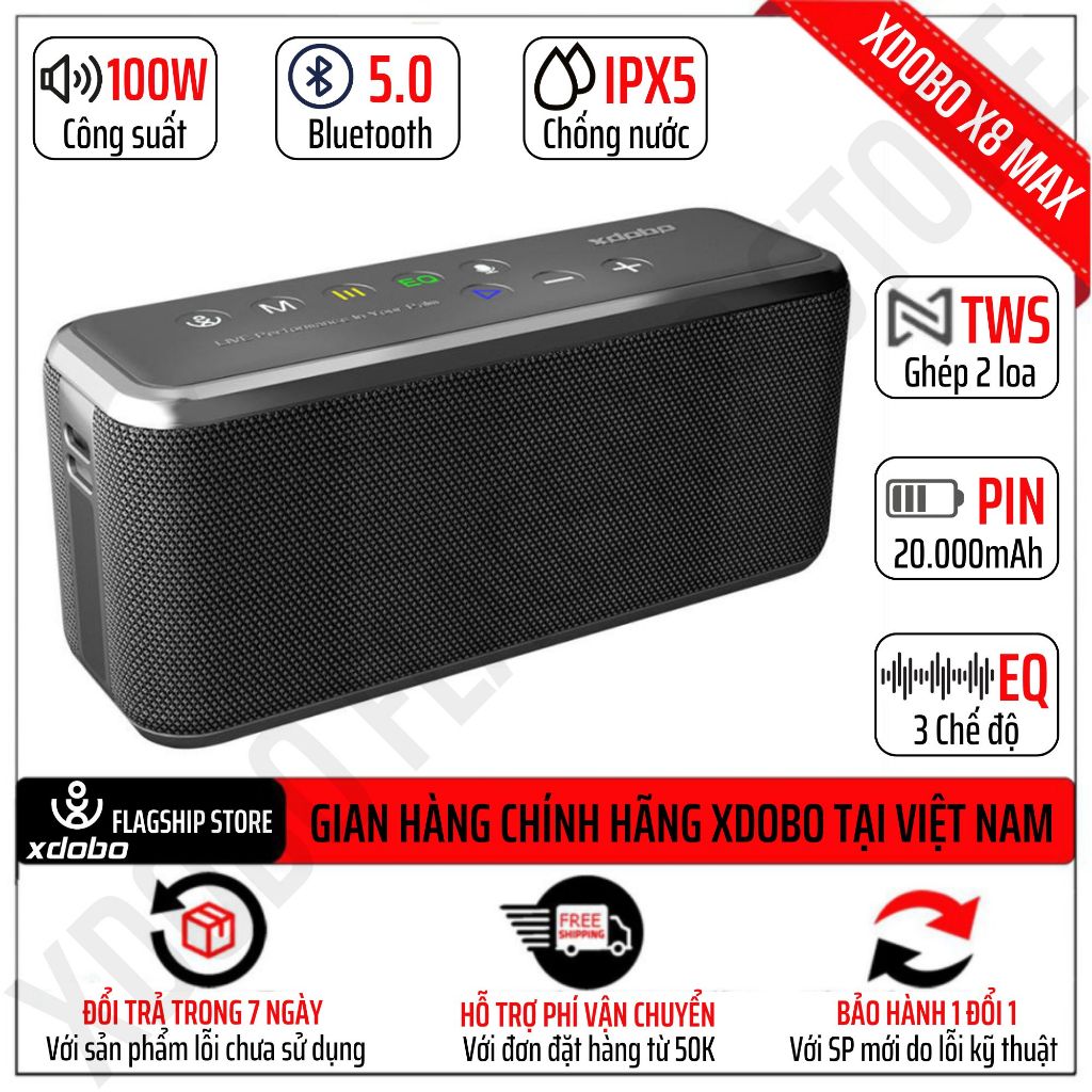 Loa Bluetooth Xdobo X8 Max Công suất 100W Siêu Trầm Bản nâng cấp của Xdobo X8 Plus X8 III X8 II ...