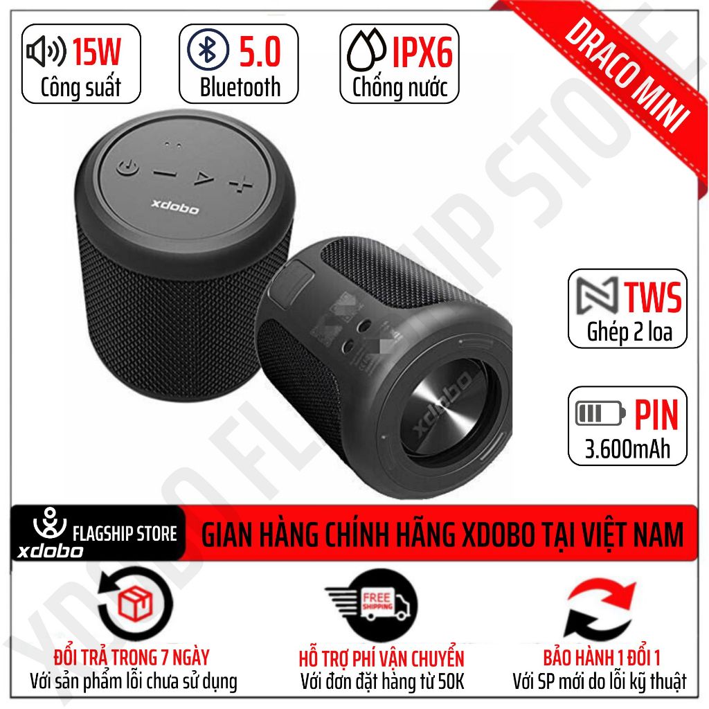 Loa Bluetooth Xdobo Draco Mini Công suất 15W Siêu Trầm hay hơn ...