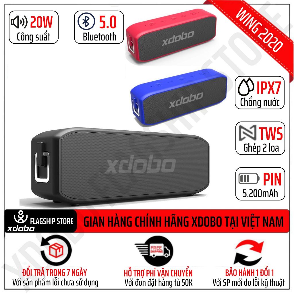 Loa Bluetooth Xdobo Wing 2020 Công suất 20W Siêu Trầm IPX7 như Vivan VS20 Bản nâng cấp Xdobo ...