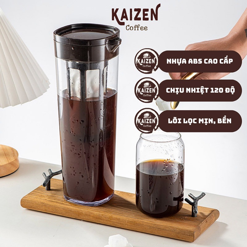 Bình pha cafe COLD BREW (cà phê ủ lạnh) nhựa nguyên sinh ABS 1.1L lạnh ...