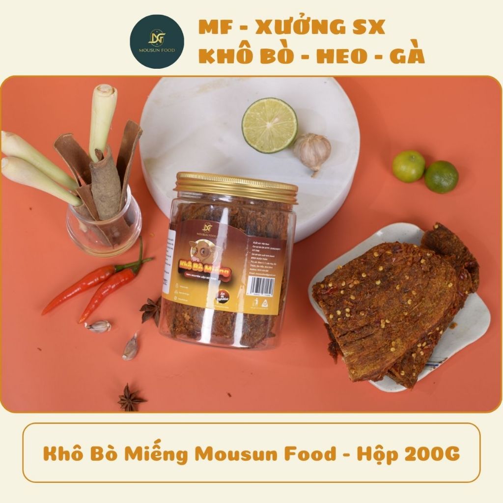 Khô Bò Miếng Mousun Food Loại 1 Hộp 200 Gram Thịt Bò Khô Nguyên Miếng ...