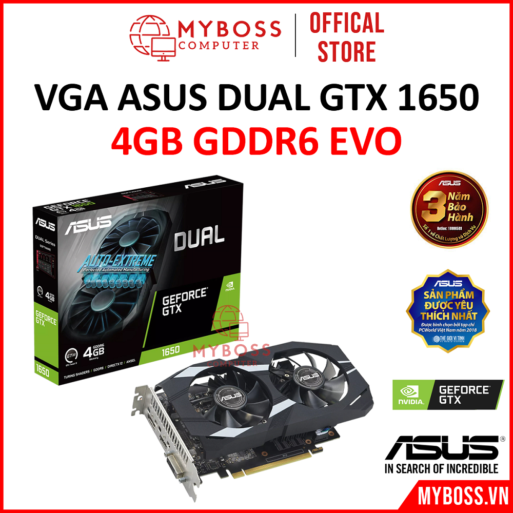 [HÀNG CHÍNH HÃNG] Card Màn Hình ASUS DUAL GTX 1650 4GB GDDR6 EVO ...