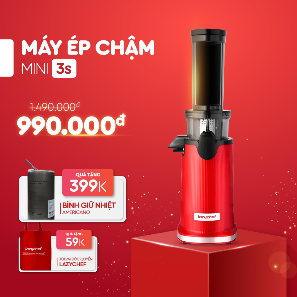 Máy Ép Chậm Mini 3S LC-02ME Lazychef,Hàng Chính Hãng, Tặng Túi Vải ...