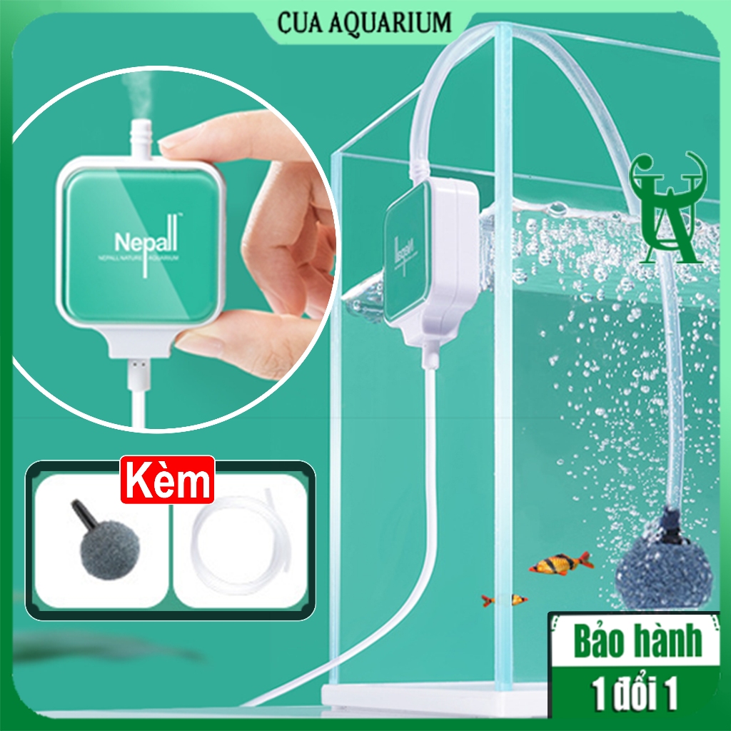 Máy sủi oxy mini siêu êm Nepall - Sục khí oxi bể cá | Shopee Việt Nam