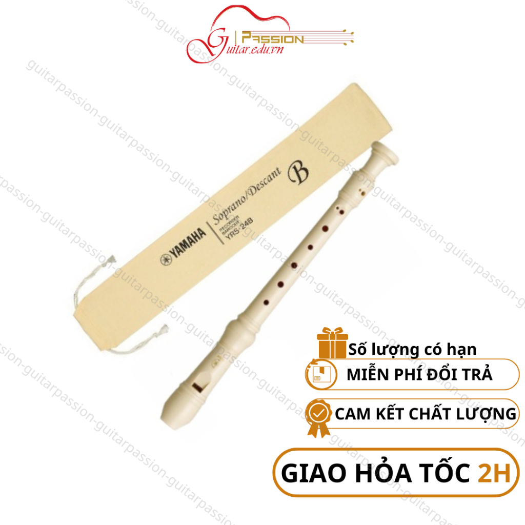 Sáo Recorder Soprano Yamaha YRS-24B Tone B dành cho học sinh Guitar ...