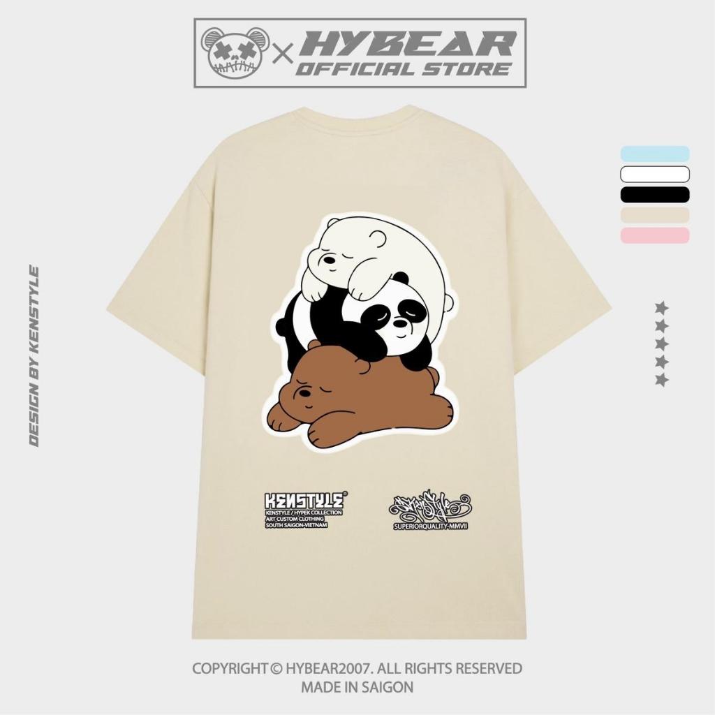 [MUA 2 Áo TẶNG 1 Túi Tote] Áo Thun Unisex HYBEAR-ThreeBear Cổ tròn 100% ...