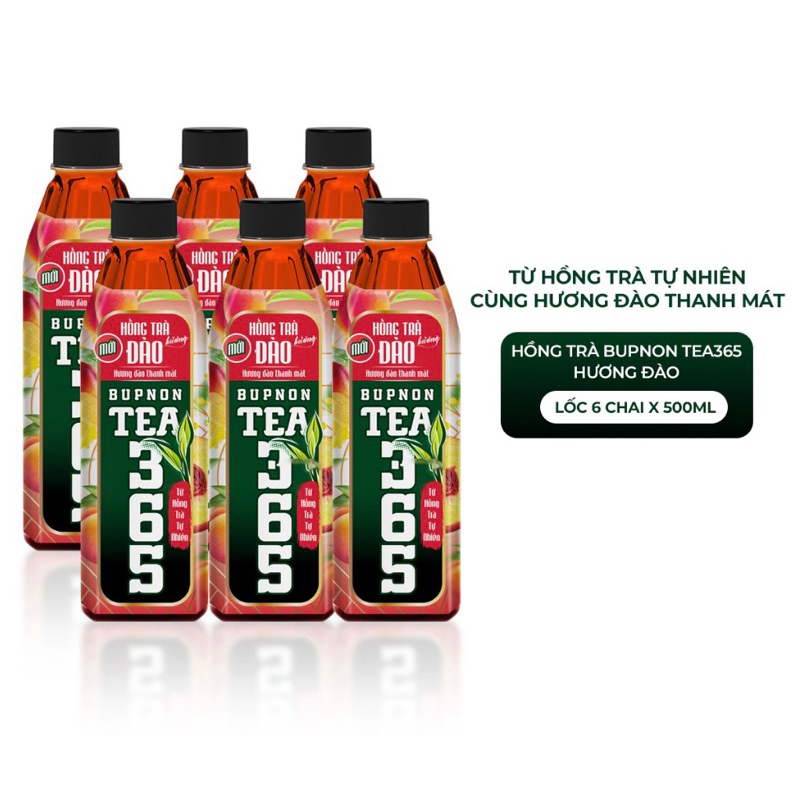lốc 6 chai trà đào BUPNON TEA 365 chai 500ml | Shopee Việt Nam
