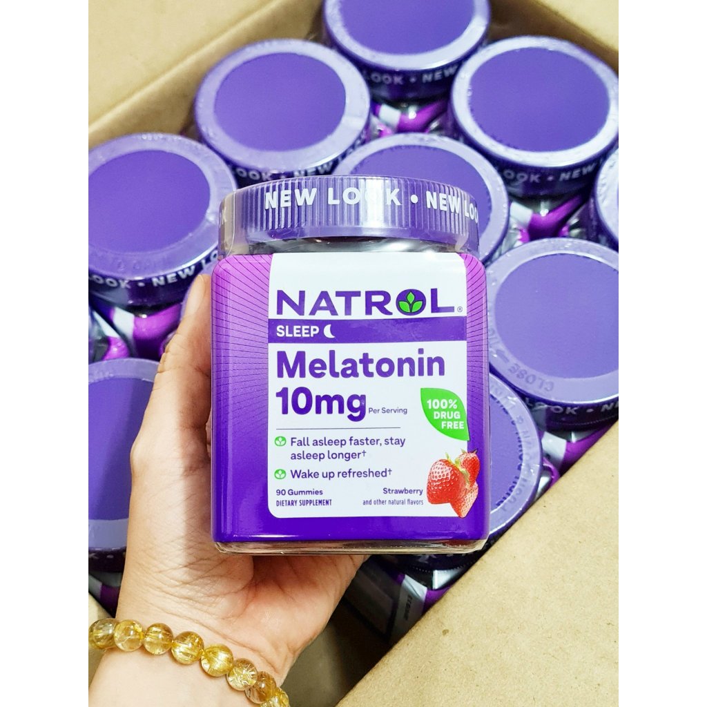 mẫu mới date 3/26 - Kẹo dẻo ngủ ngon Natrol Melatonin 10mg Gummies 90 ...